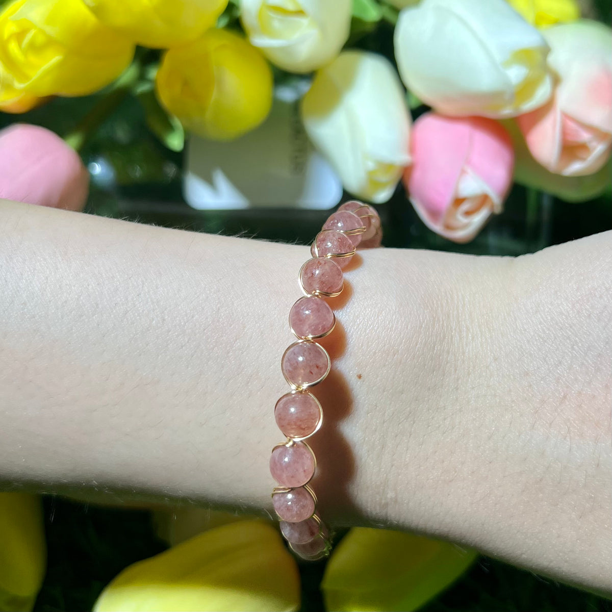 Strawberry quartz bracelet – Crystalmak